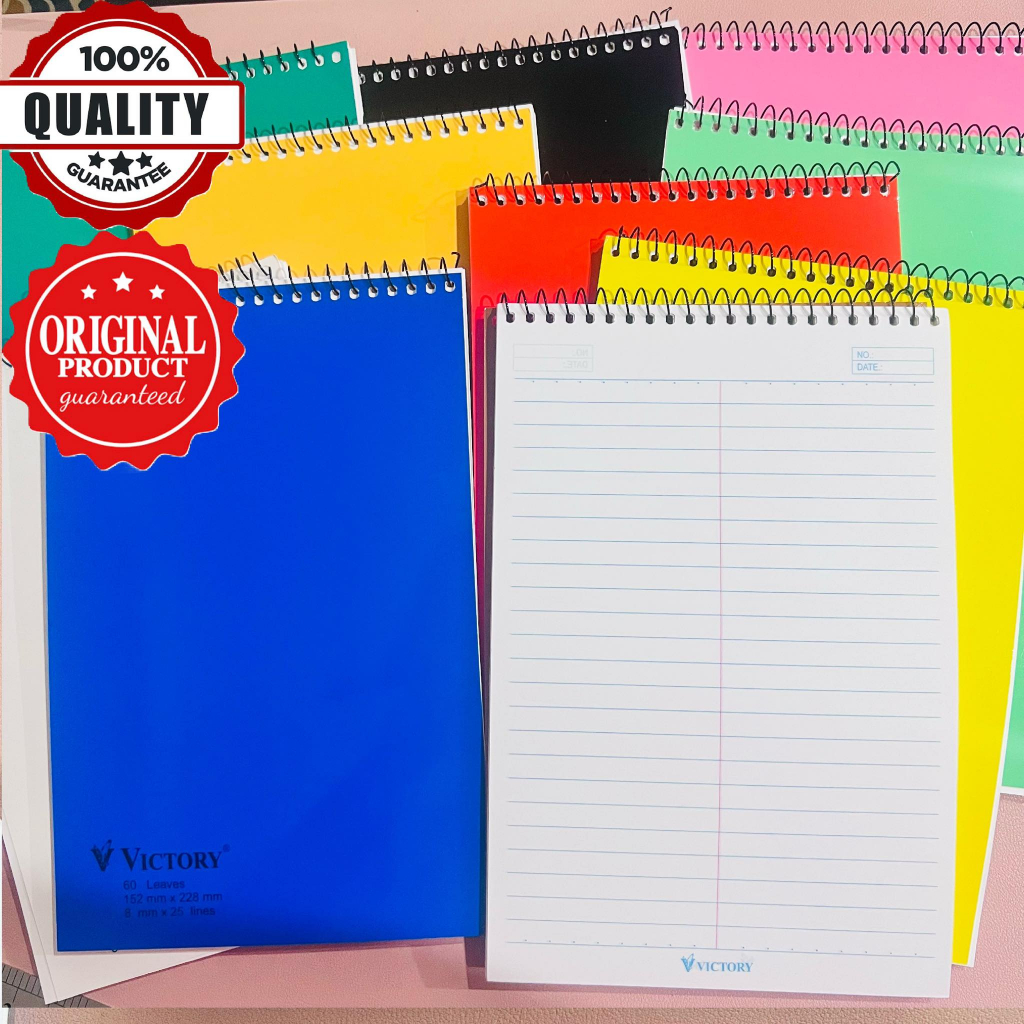 VICTORY Spiral Steno Notebook 60 Leaves 6" x 9 " 8mm x 25 lines (SOLD ...