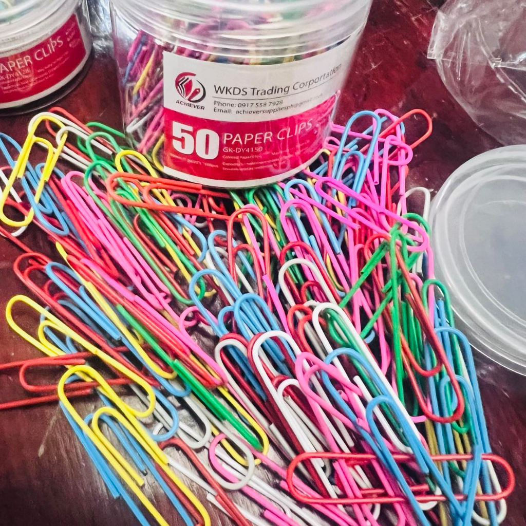Paper Clips 28mm (120pcs) /50mm (100pcs) Assorted Color with plastic ...