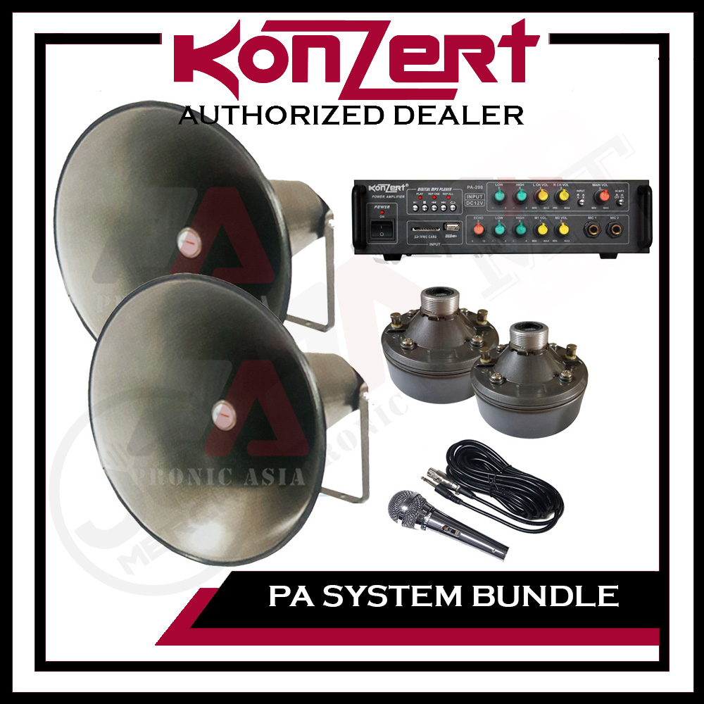 (PA-250+221) 2pcs 16" Horn Trompa + 2pcs Driver Unit 100w.+ Konzert AC ...