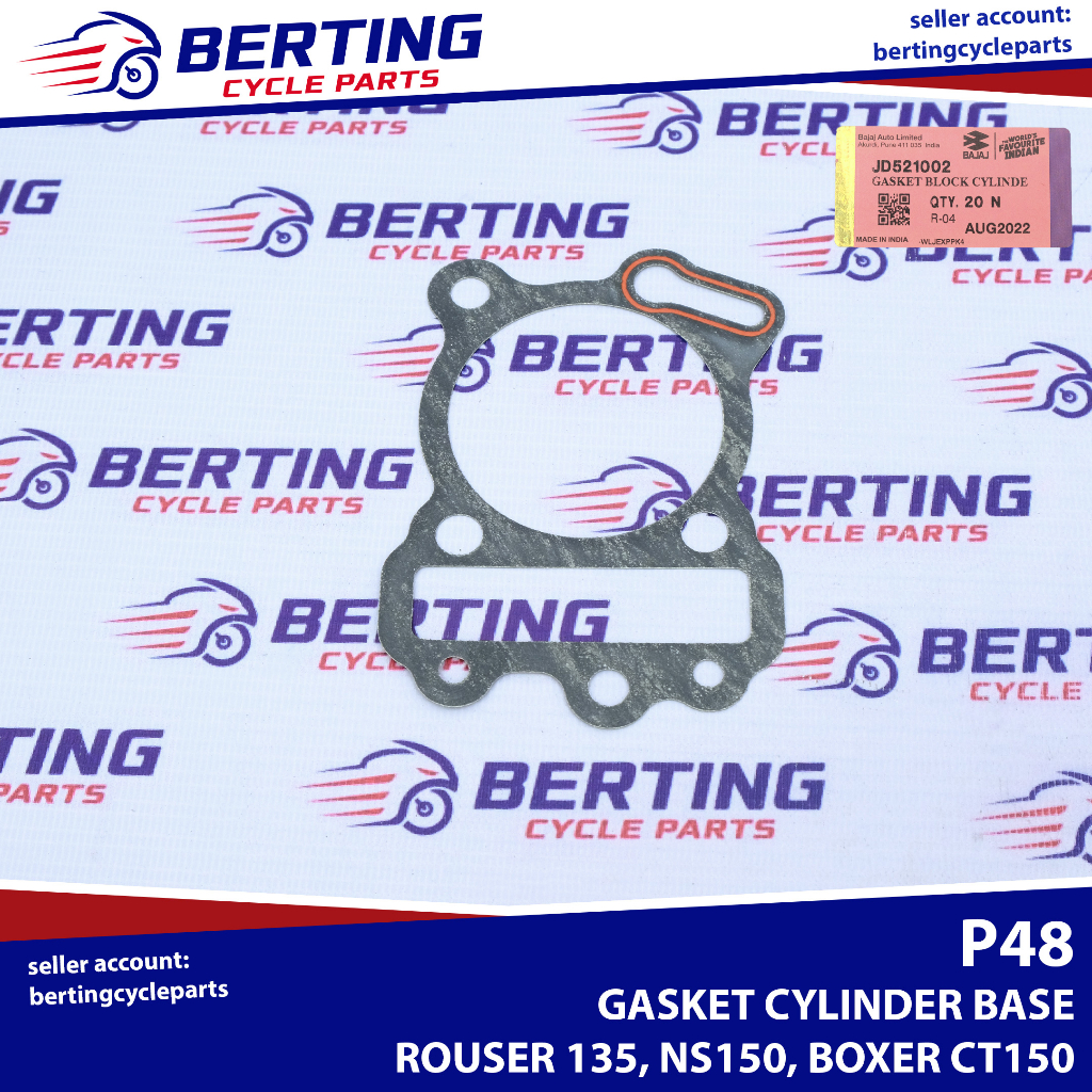 GASKET CYLINDER BASE Rouser 135 NS150 Boxer CT150 Genuine JD521002 ...