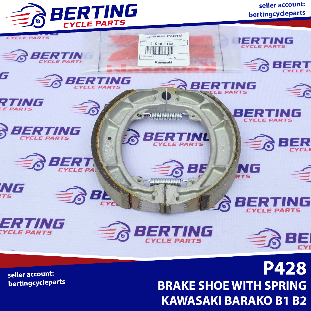 BRAKE SHOE WITH SPRING Kawasaki Barako B1 B2 Genuine 41048-1143 | Shopee Philippines