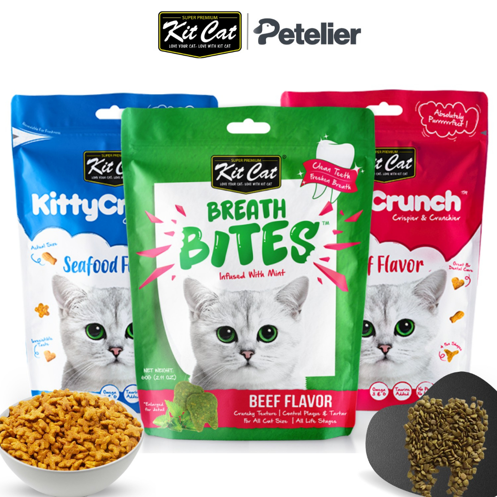 Kit Cat Treats Kitty Crunch/Breath Bites for Adult/Kitten, 60g KitCat ...