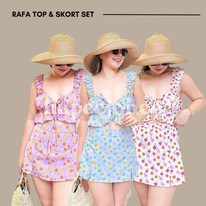 HAPEE JONEE - RAFA BUSTIER SELF TIE TOP AND SKORT WITH SLIT TERNO SET ...