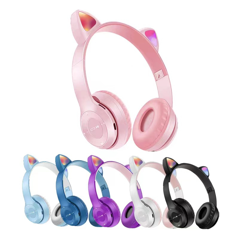 P47M HEADSET KITTEN EAR STYLE BLUETOOTH HEADPHONE Wireless | Shopee ...