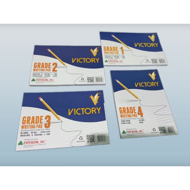 Victory Grade pad paper 1, 2 , 3, 4 80 leaves per pad School Supplies ...