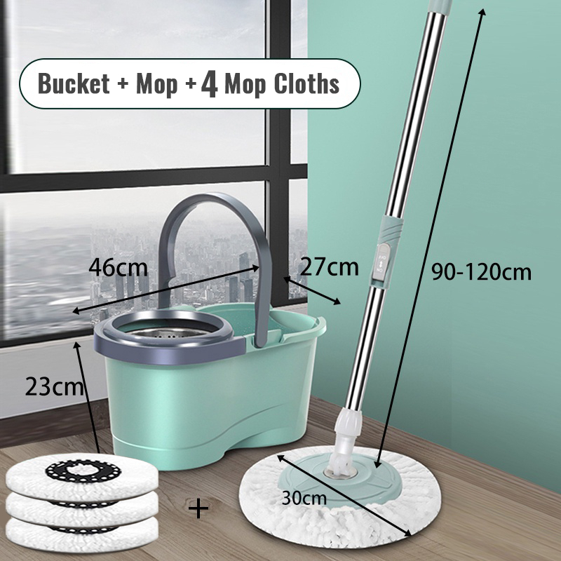 Spin Mop With Spinner and Bucket Magic Mop 360 Easy Rotating Mop ...