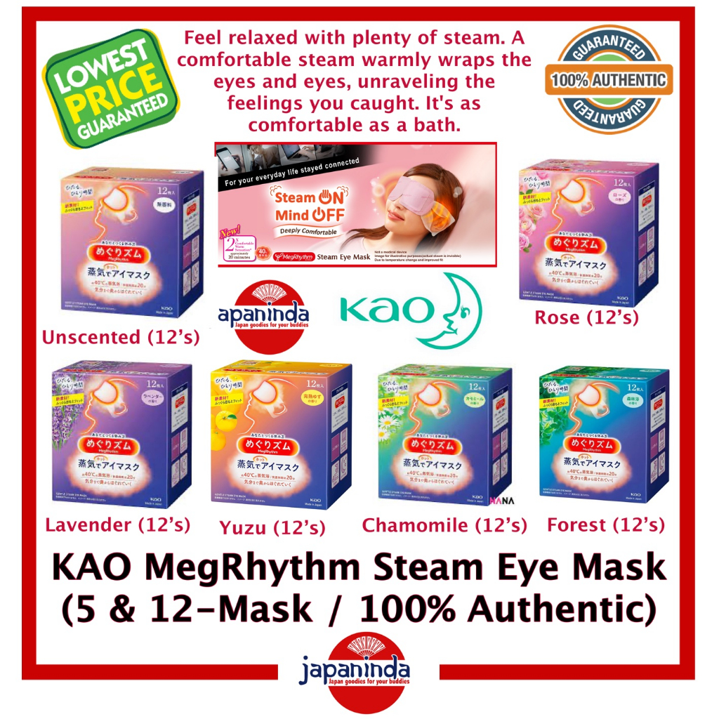KAO MegRhythm Steam Eye Mask (5's & 12's Masks / 100% Authentic) Made in Japan | Shopee Philippines