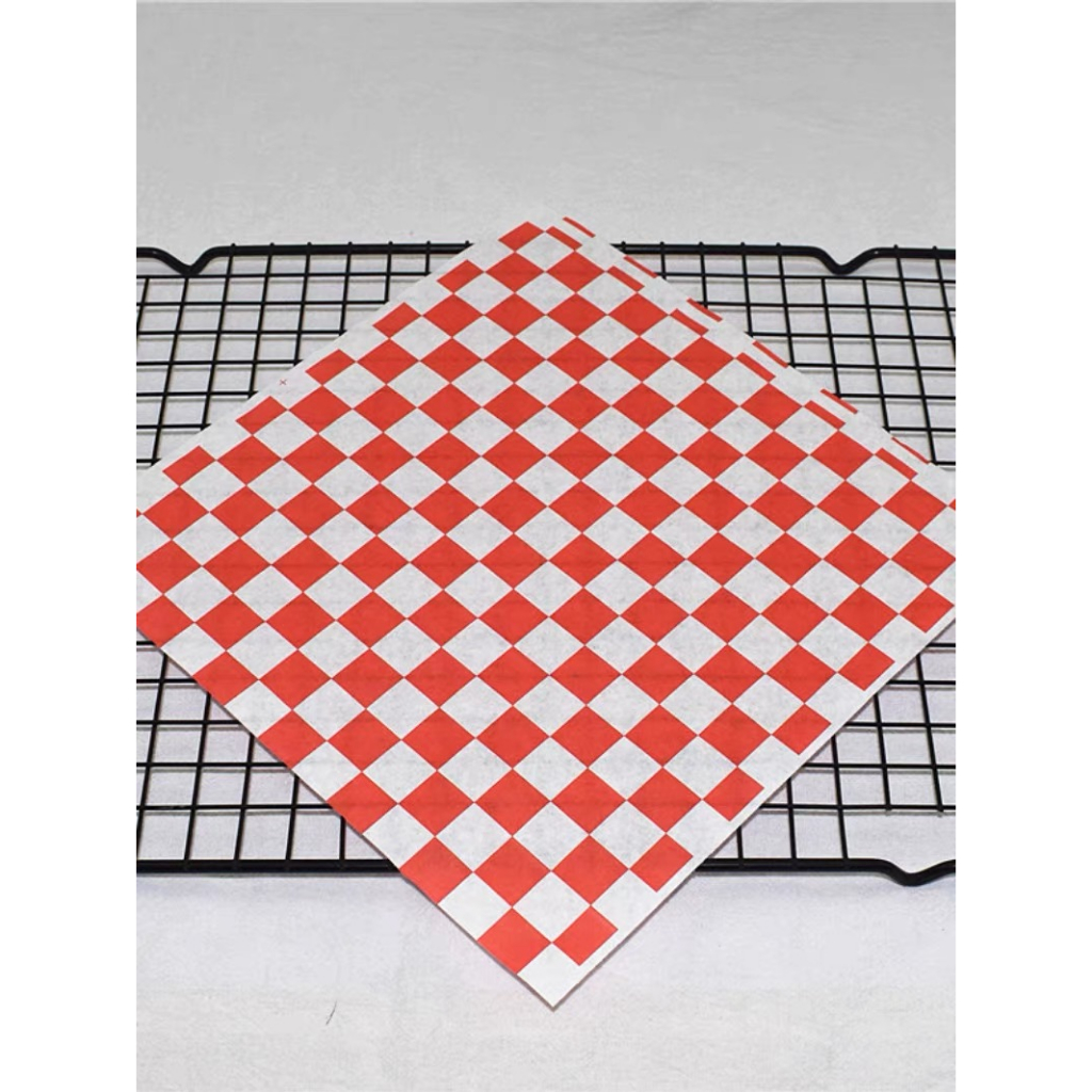 100pcs Greaseproof Paper Checkered Oil Proof Sandwich Paper Fries ...