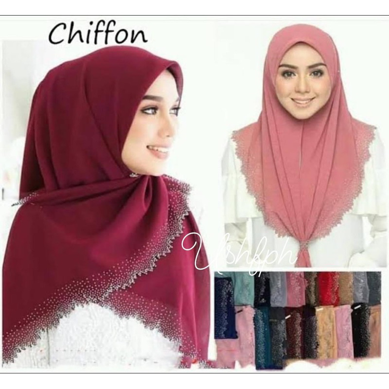 BEADED OCASSIONAL HIJAB TRIANGLE (SQUARE) | Shopee Philippines