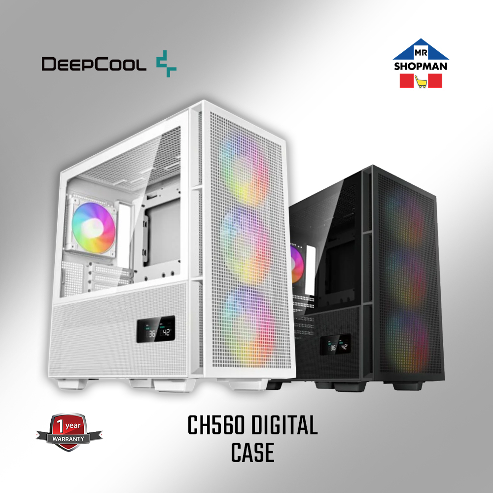 Deepcool CH560 DIGITAL Mesh + 4 Fans Mid Towe Desktop Computer PC Case ...