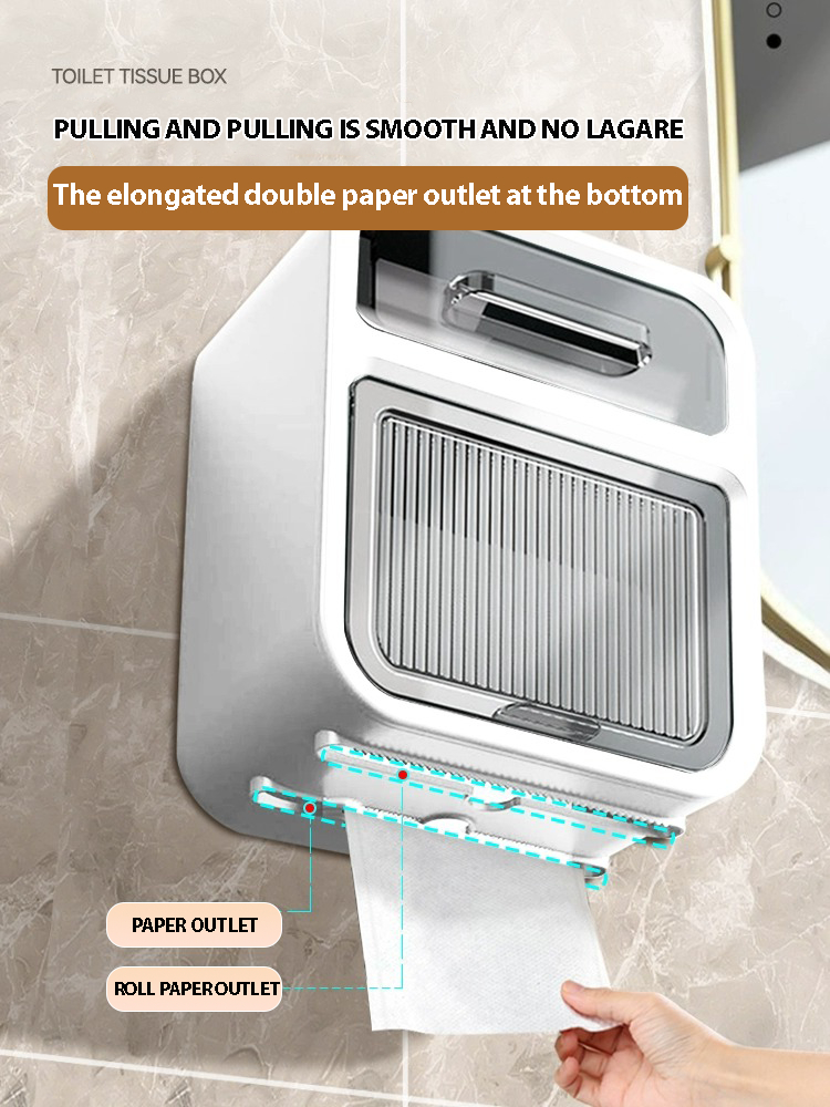 Wall Mounted Bathroom Tissue Holder Waterproof Bathroom Tissue Roll ...