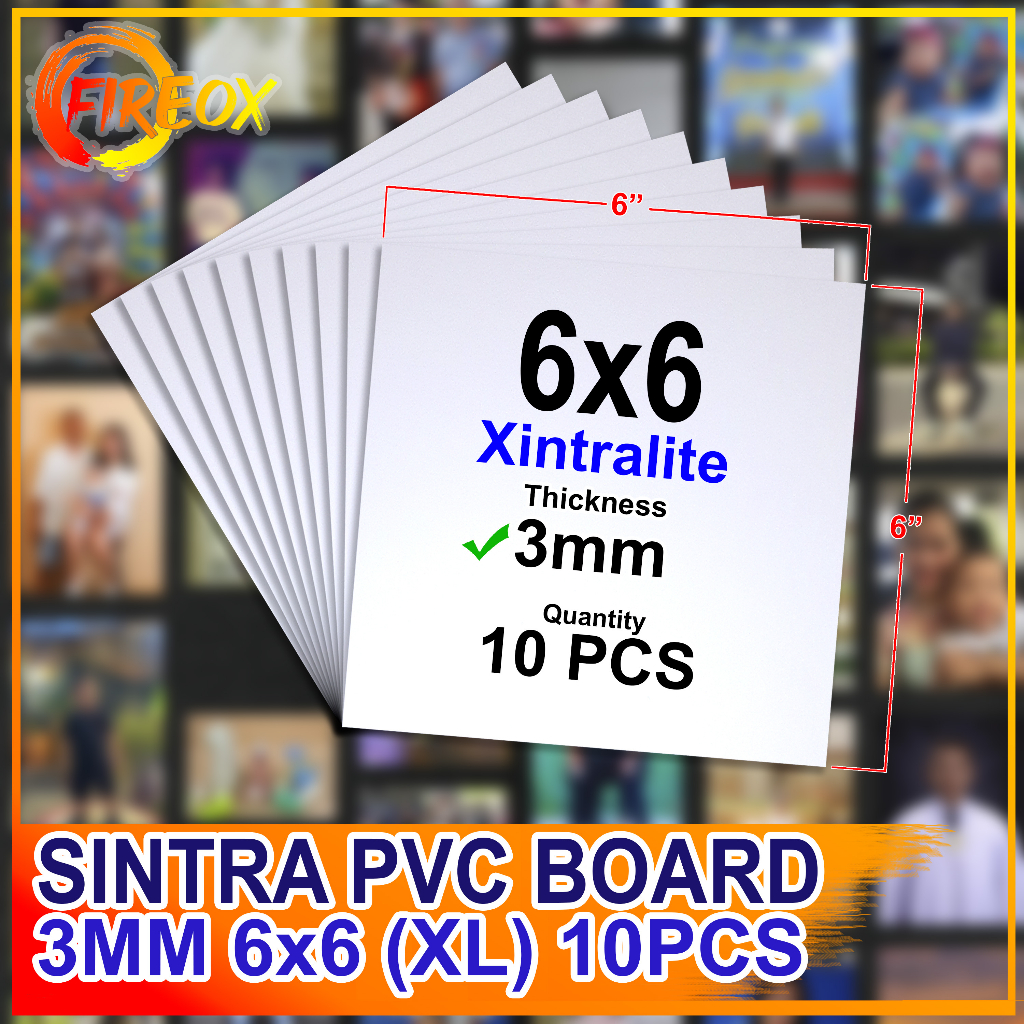 SINTRA PVC BOARD | 6X6 3mm | 10 PCS | Shopee Philippines