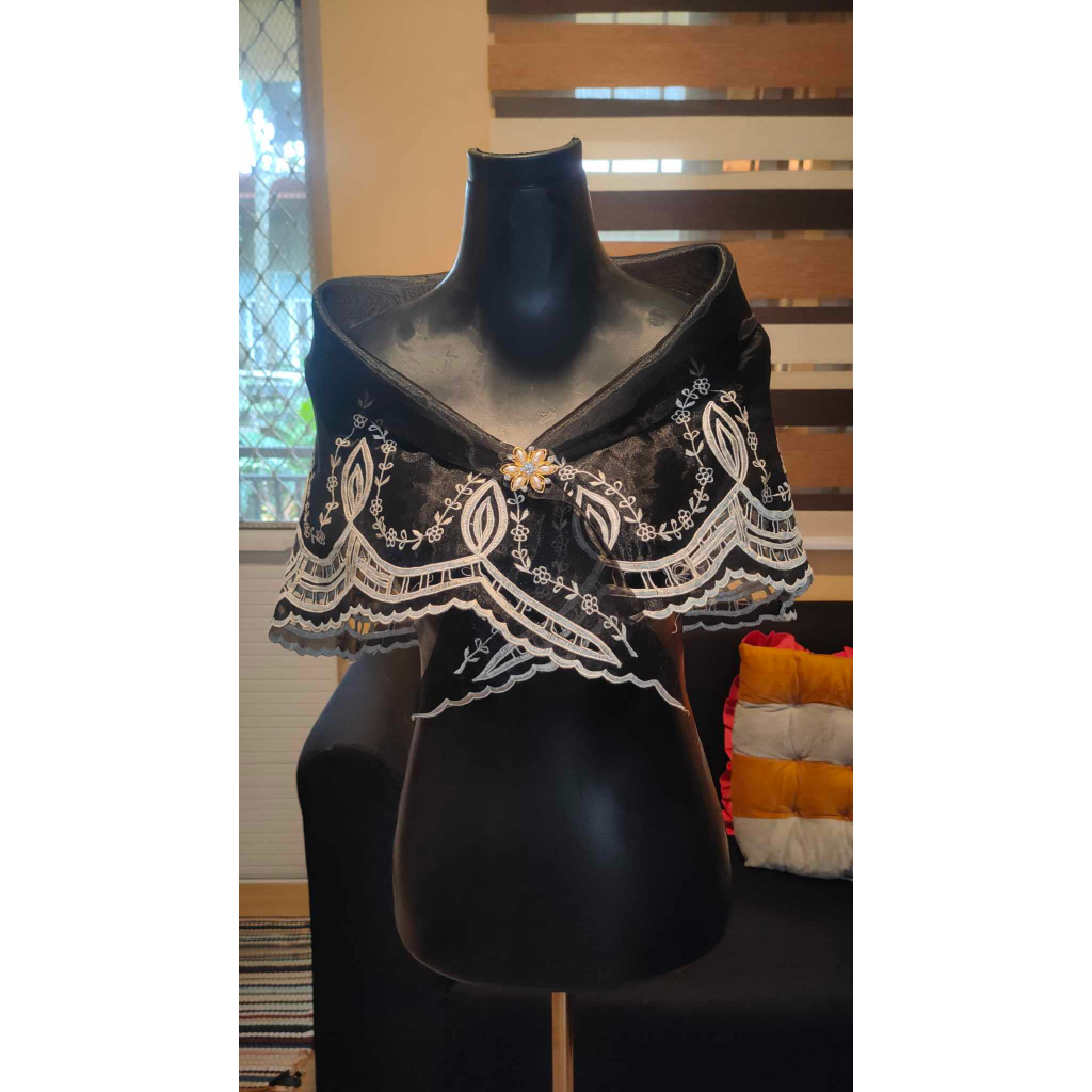 CUT-WORK DESIGN FILIPINIANA ALAMPAY (EMBOIDERED) PINYA ORGANZA FABRIC ...