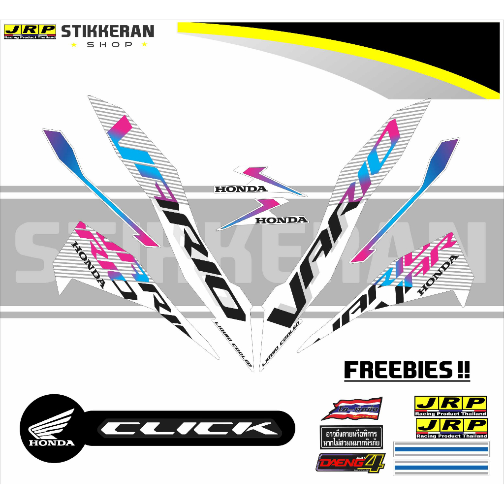 CLICK 125 V3 VARIO LATEST DECALS 2023 WHITE SERIES | Shopee Philippines