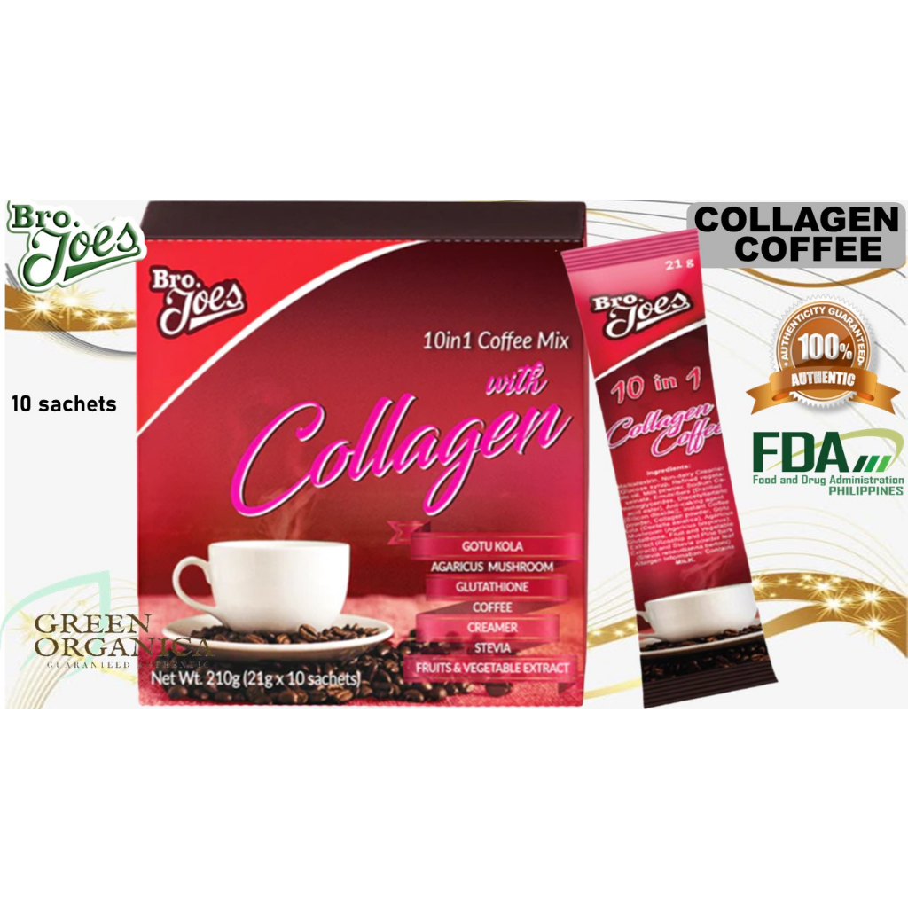 Organica COLLAGEN 10 in 1 COFFEE Mix 10 Sachets/box[Bro. Joes] | Shopee ...
