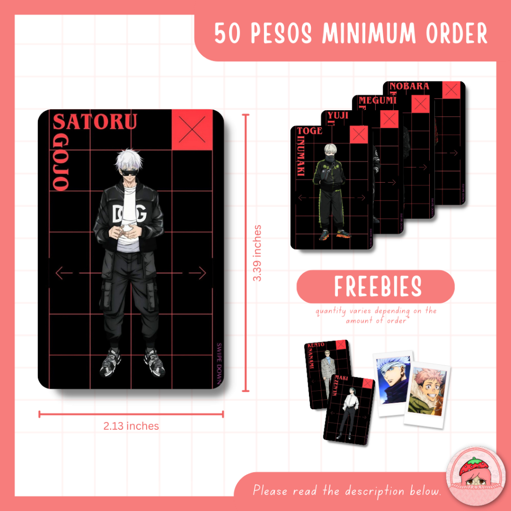 JUJUTSU KAISEN JJK D&G FASHIONANIME PC PHOTOCARD UNOFFICIAL FANMADE ...