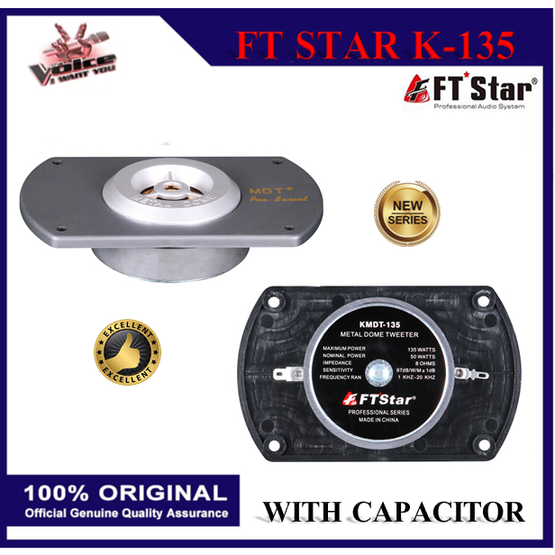 FT STAR METAL DOME TWEETER KMDT-135 (135 WATTS /8 OHMS) | Shopee ...