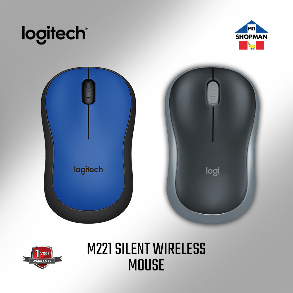 Logitech M221 Silent Wireless Mouse Blue Charcoal | Shopee Philippines