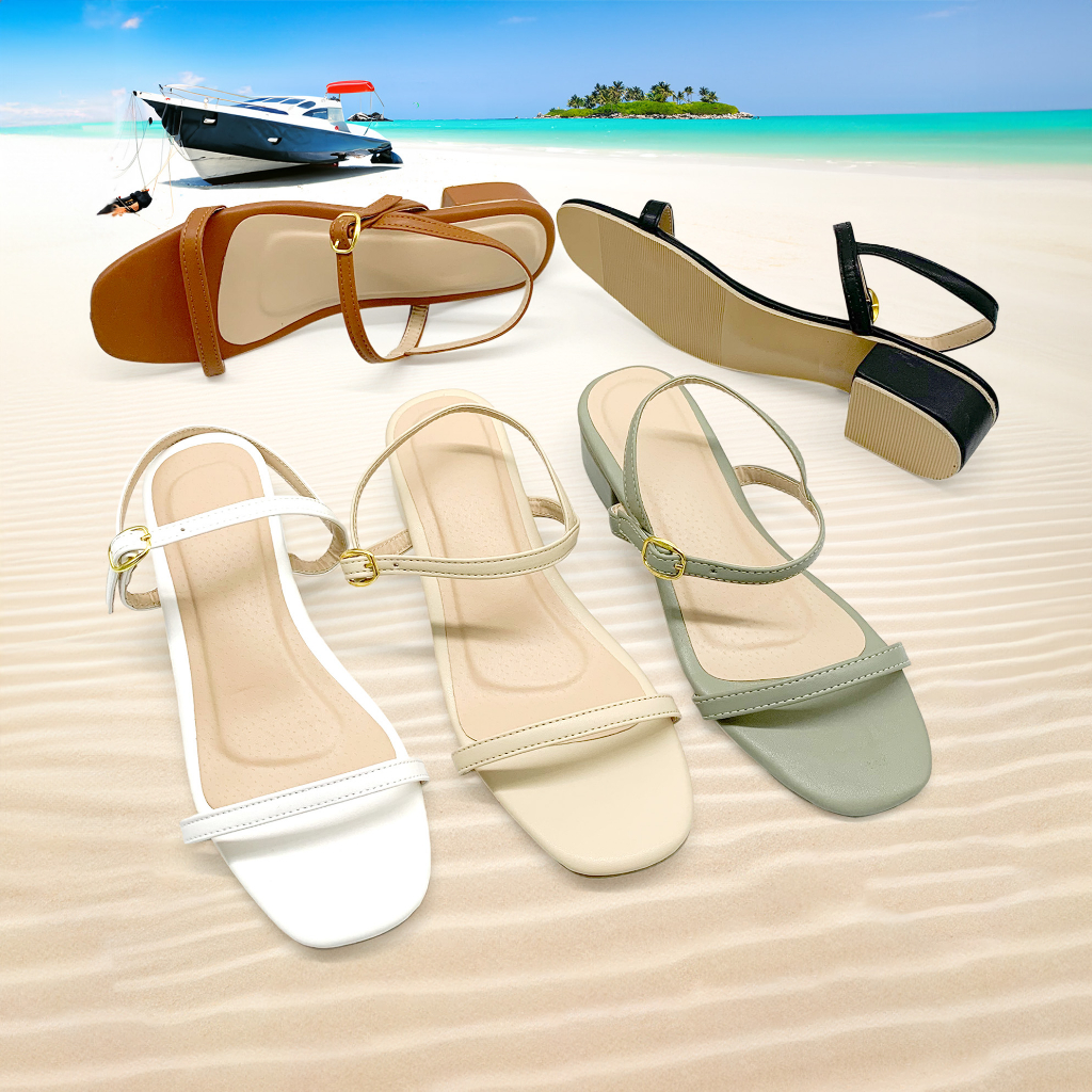 R&A207 1-Inch Square Toe with Single Toe Strap in Minimalist Leather ...