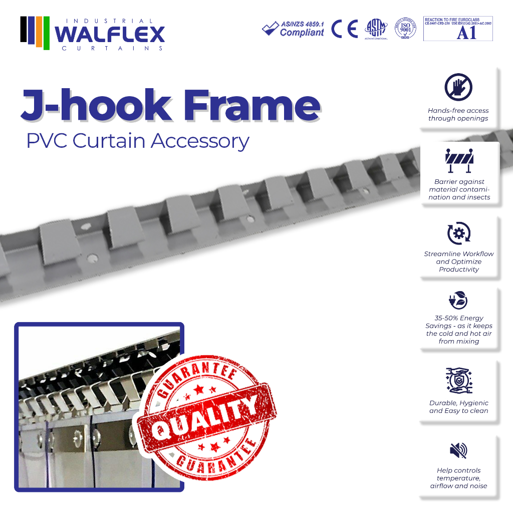 Walflex PVC Strip Curtains - J-Hook Frames - SS304 (Stainless Steel ...