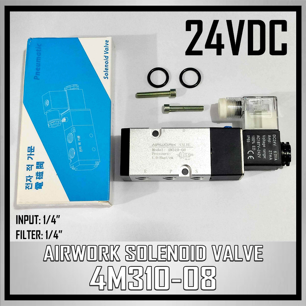 SOLENOID VALVE 4M310-08 | 220VAC | 24VDC | 5/2 WAY | VAT INCLUDED ...