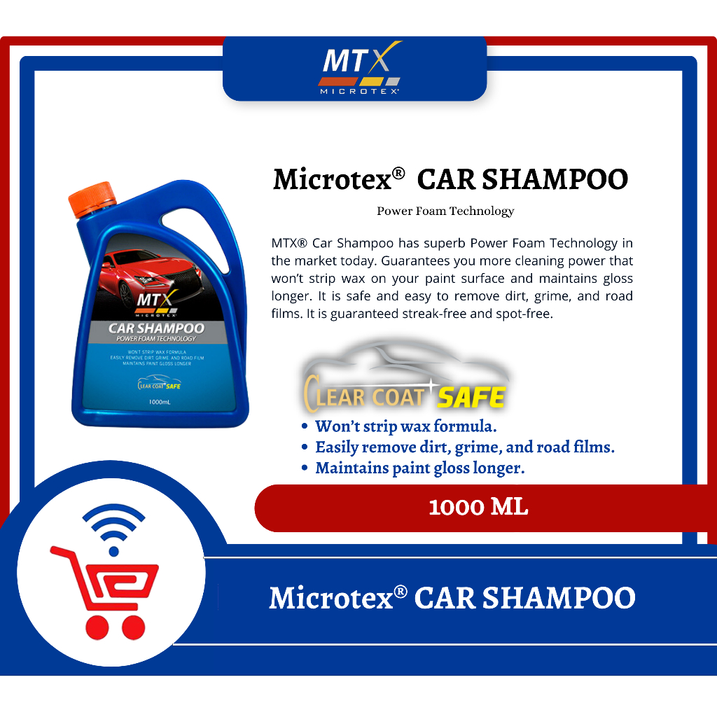 Microtex MTX Car Care Car Shampoo Power Foam Technology 1000ml | Shopee ...