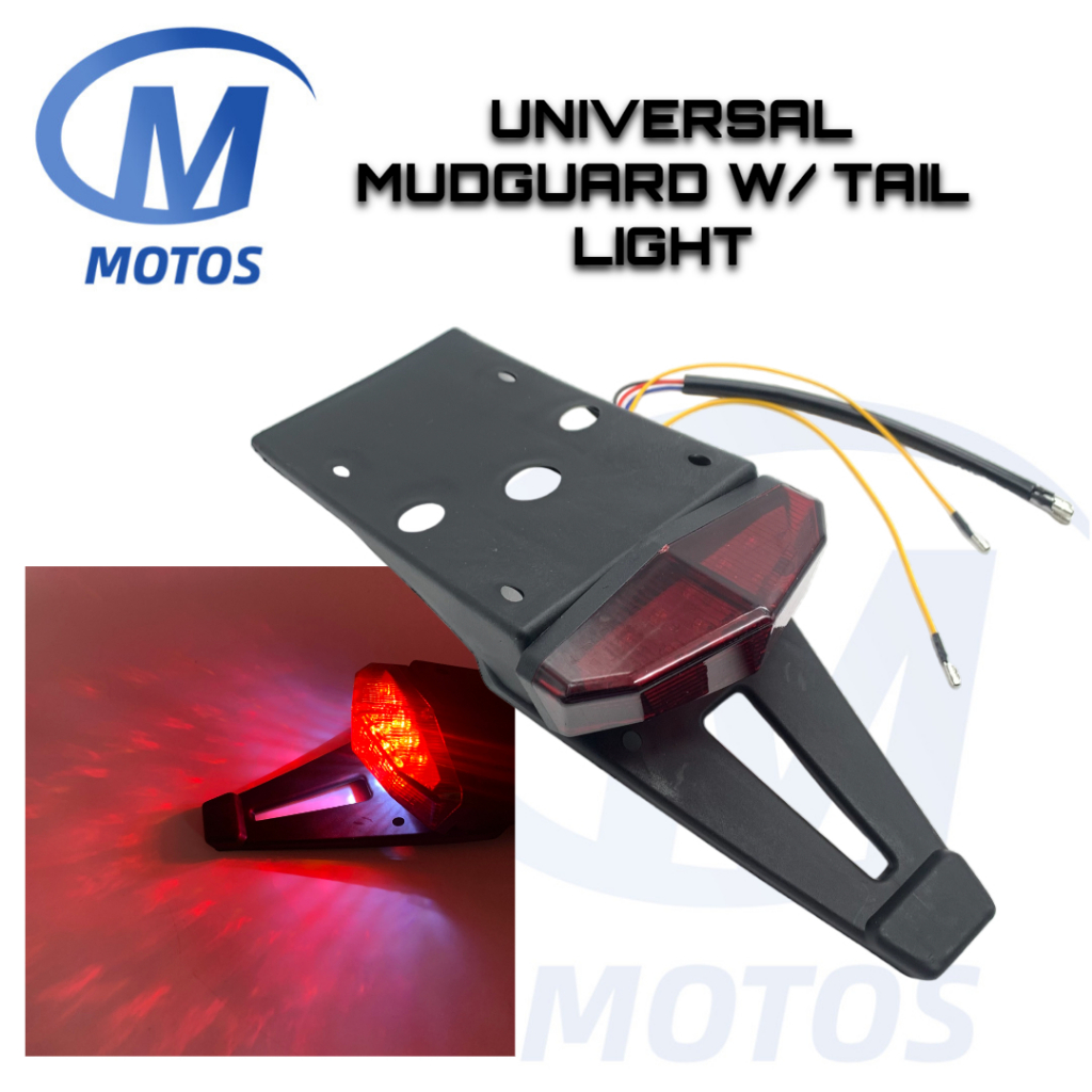 MOTOSPH UNIVERSAL FENDER MUDGUARD WITH TAIL LIGHT BRAKE LIGHT | Shopee ...