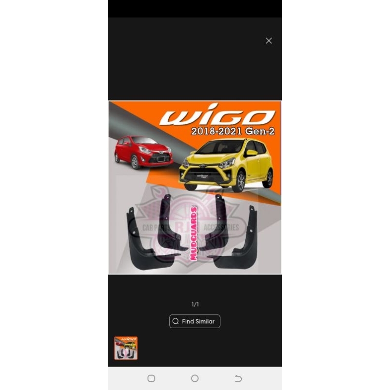 Mudguard for Toyota Wigo 2018 2019 2020 2021(Gen 2) | Shopee Philippines