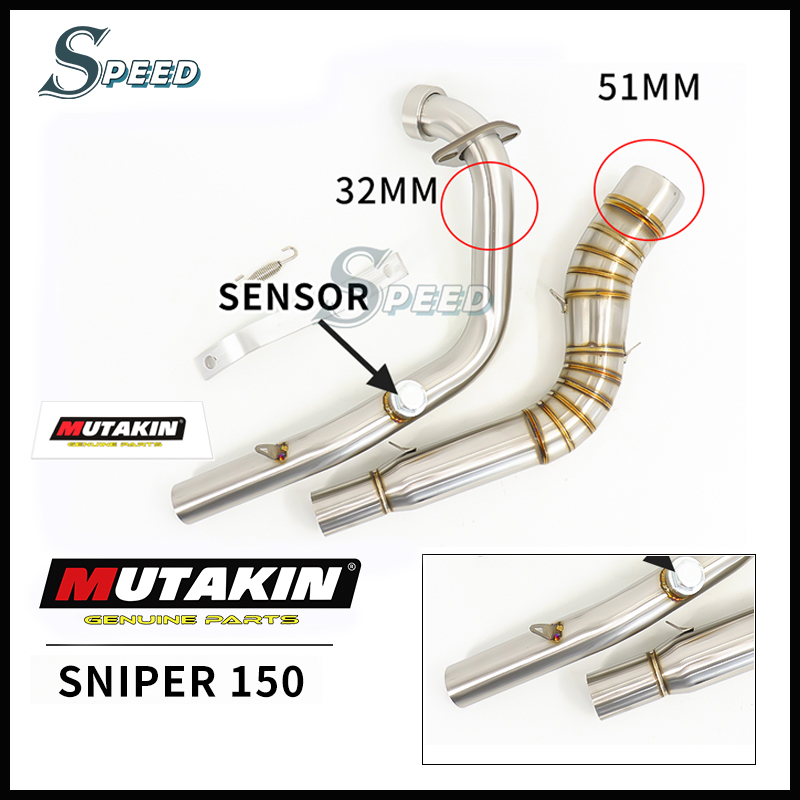 MUTAKIN Big Elbow Pipe YAMAHA Sniper150 51MM With Sensor HighMount ...