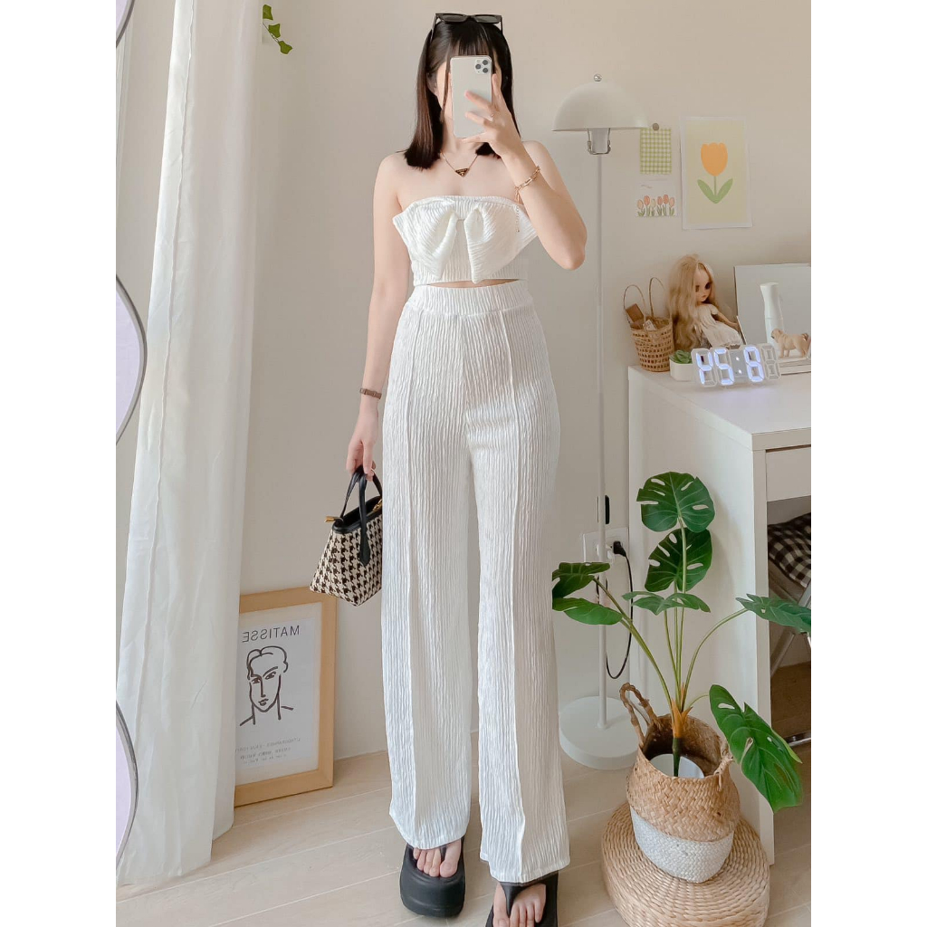 JER-JEN RIBBON TUBE COORDINATES/CLASSY CASUAL WEAR/ELEGANT TERNO PANTS ...