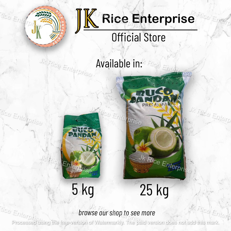 BUCO PANDAN PREMIUM RICE 25KG (PREMIUM QUALITY RICE) | Shopee Philippines