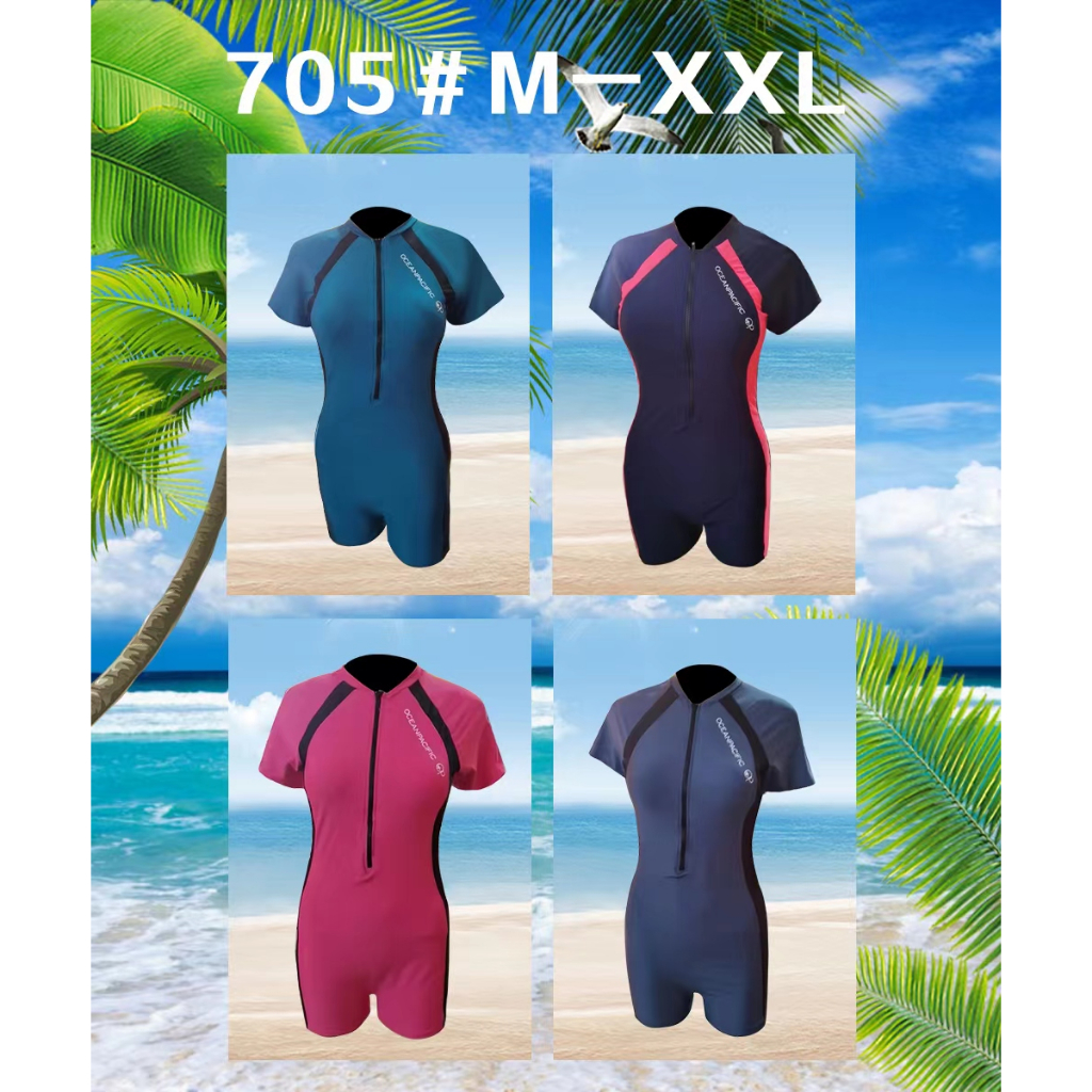 Women's short sleeve rash guard spandex&nylon one piece swimsuit for ...