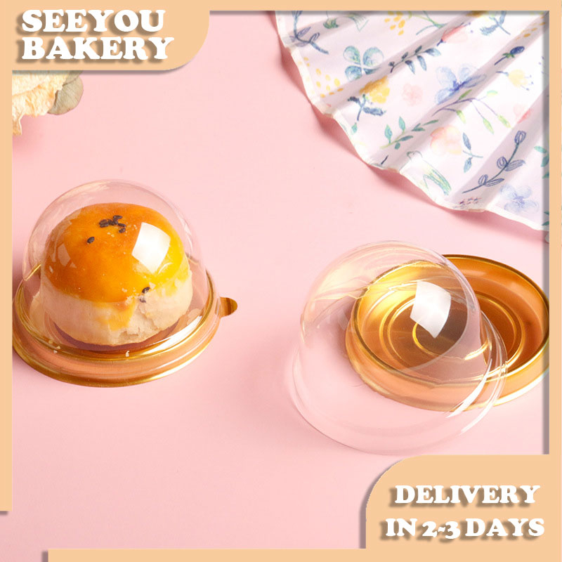 50 Sets Plastic Egg-Yolk Puff Mooncake Packing Box Container Round ...