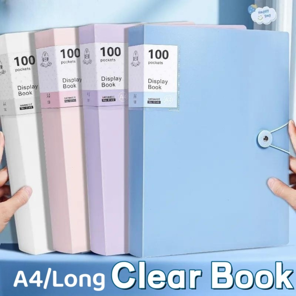 Clear Book Long/A4 Clear Folder Presentation Book File Organizer Paper ...