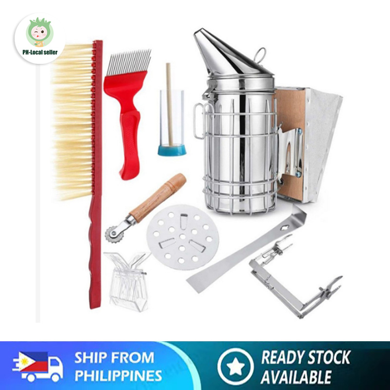 Beekeeping Hive Smoker Kit Insulation Board Scraper Equipment Tool Set ...
