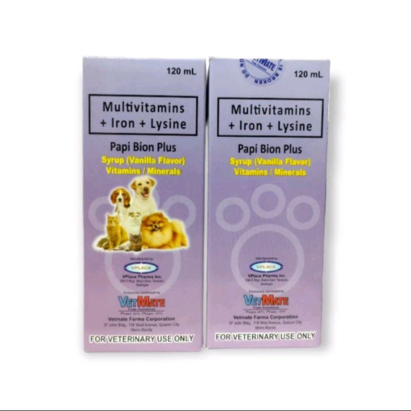 PAPI Bion Plus with Vitamin B Complex ( B1+B6+B12) for Cats and Dogs ...