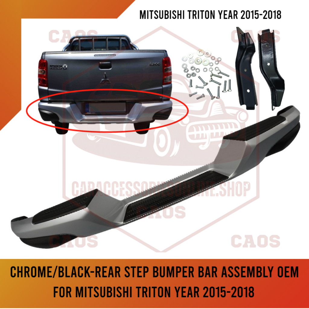CAOS Mitsubishi Triton/Strada 2015 2016 2017 2018 OEM Steel Rear Bumper ...