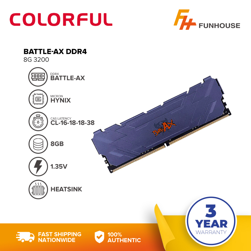Funhouse | Colorful Battle-Ax DDR4 8GB & 16GB (8G*2) 3200 XMP Desktop ...