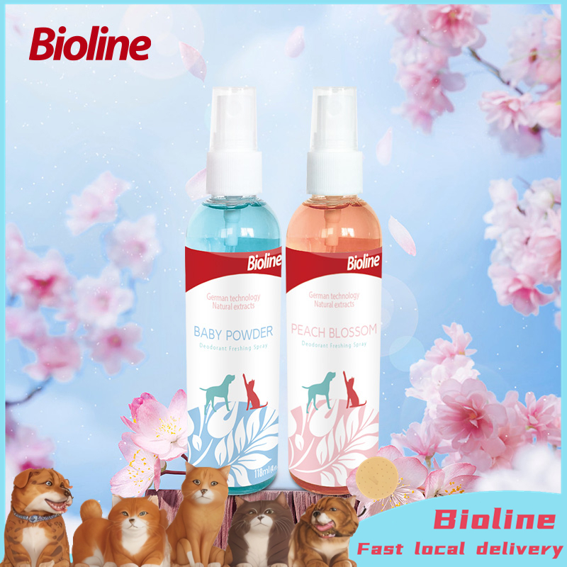 BIOLINE Deodorizing Spray Pet Perfume Baby Powder and Peach Blossom ...