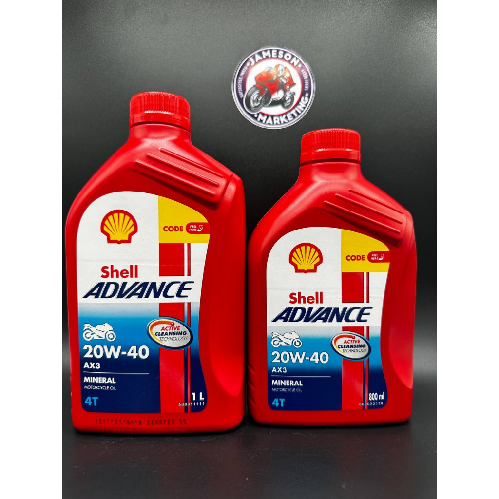 ORIGINAL SHELL ADVANCE (MINERAL) MOTORCYCLE OIL AX3 (RED) | Shopee ...