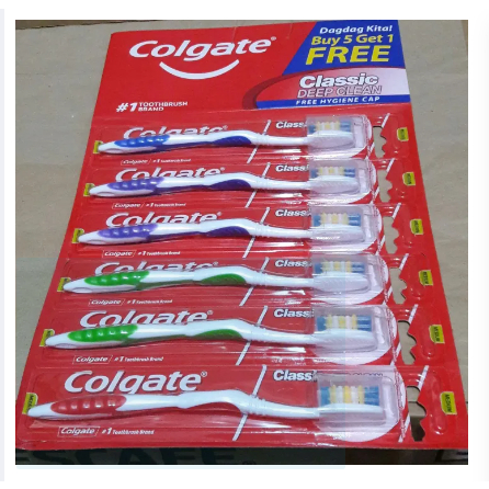 Colgate Classic Deep Clean Toothbrush - Medium 5+1 Pack - Buy 5 Get 1 ...
