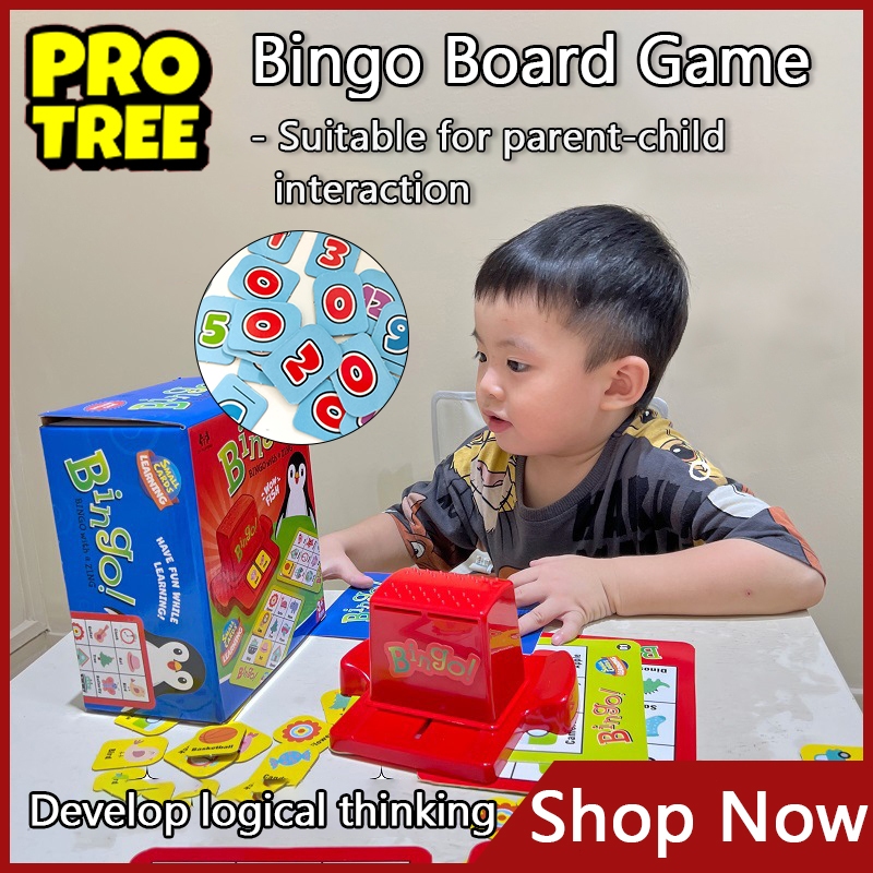 Educational Board Game for Kids Bingo Game Pairing Numbers Animals ...