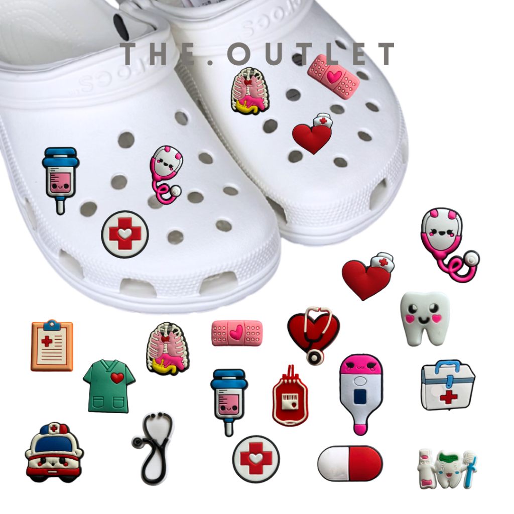 CROCS CLOGS JIBBITZ ACCESSORY MEDICAL DESIGN 17 PCS SET (CROCS NOT ...