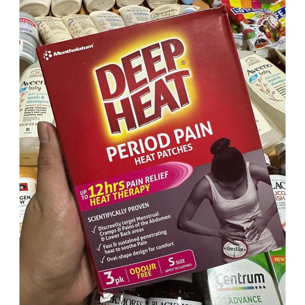 Deep heat period pain heat patches 3pack | Shopee Philippines