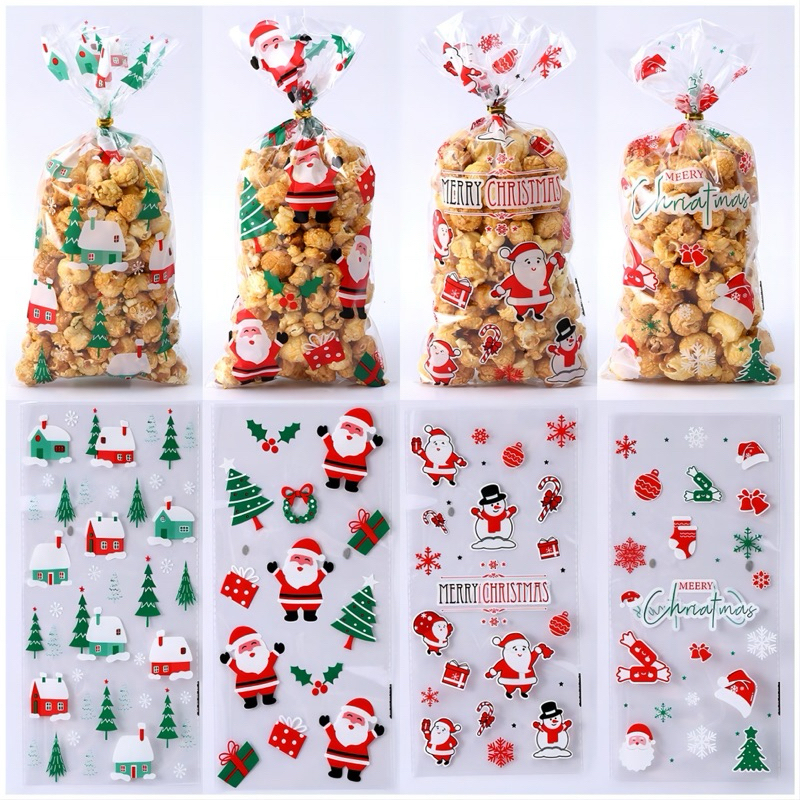 50pcs Christmas Candy Bag OPP Loot bag assorted Xmas candy bag twist ...
