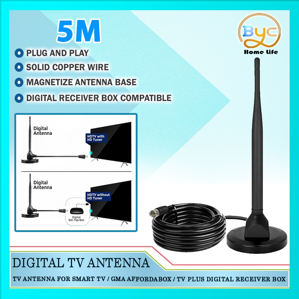 5M/10M/15M Digital TV Antenna for Smart TV / GMA Affordabox / TV Plus ...