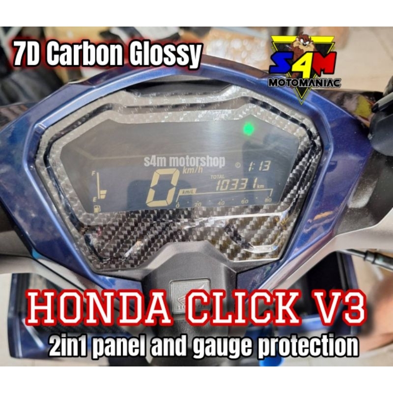 HONDA CLICK V2 / V3 2in1 Panel and Gauge Protection All New 7D CARBON ...