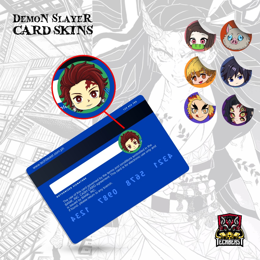 3M Demon Slayer Anime CVV Anti-theft Cover ATM Debit Credit Card Skin ...