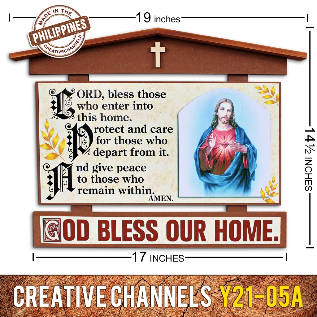 Large Wooden Wall Decor, GOD BLESS OUR HOME, Y21-05A CreativeChannels ...