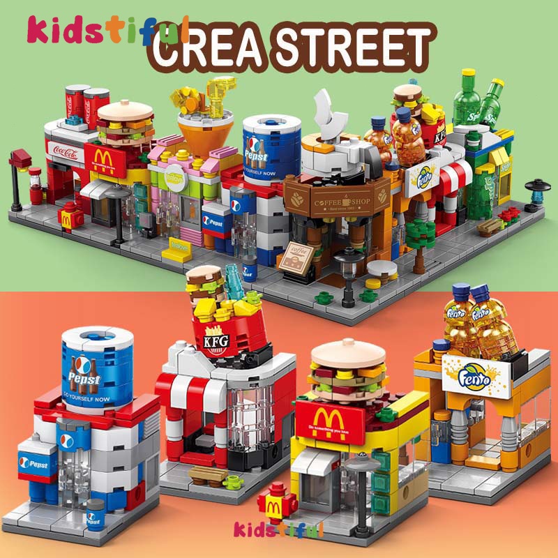 LELE Brand Commercial mini street full set City Series Building Blocks ...